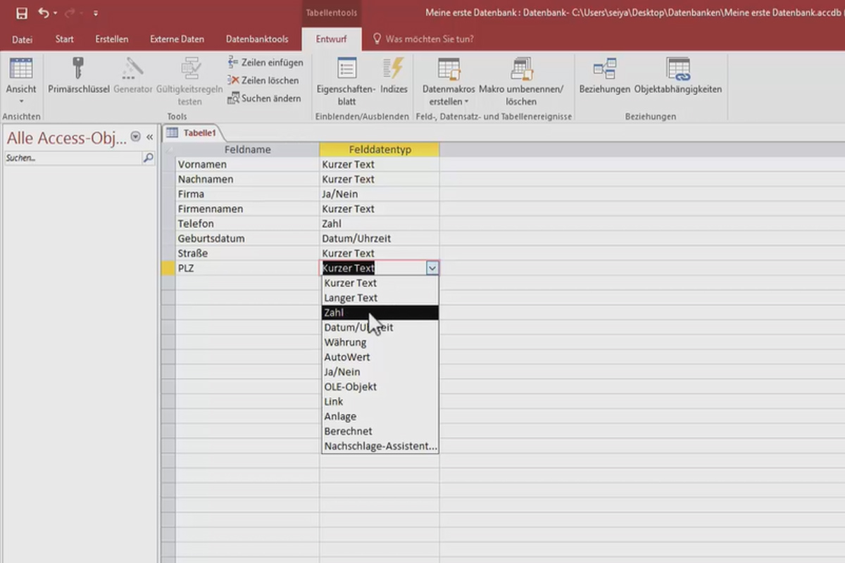 Access-Kurs: Datenbank erstellen, Grundlagen lernen