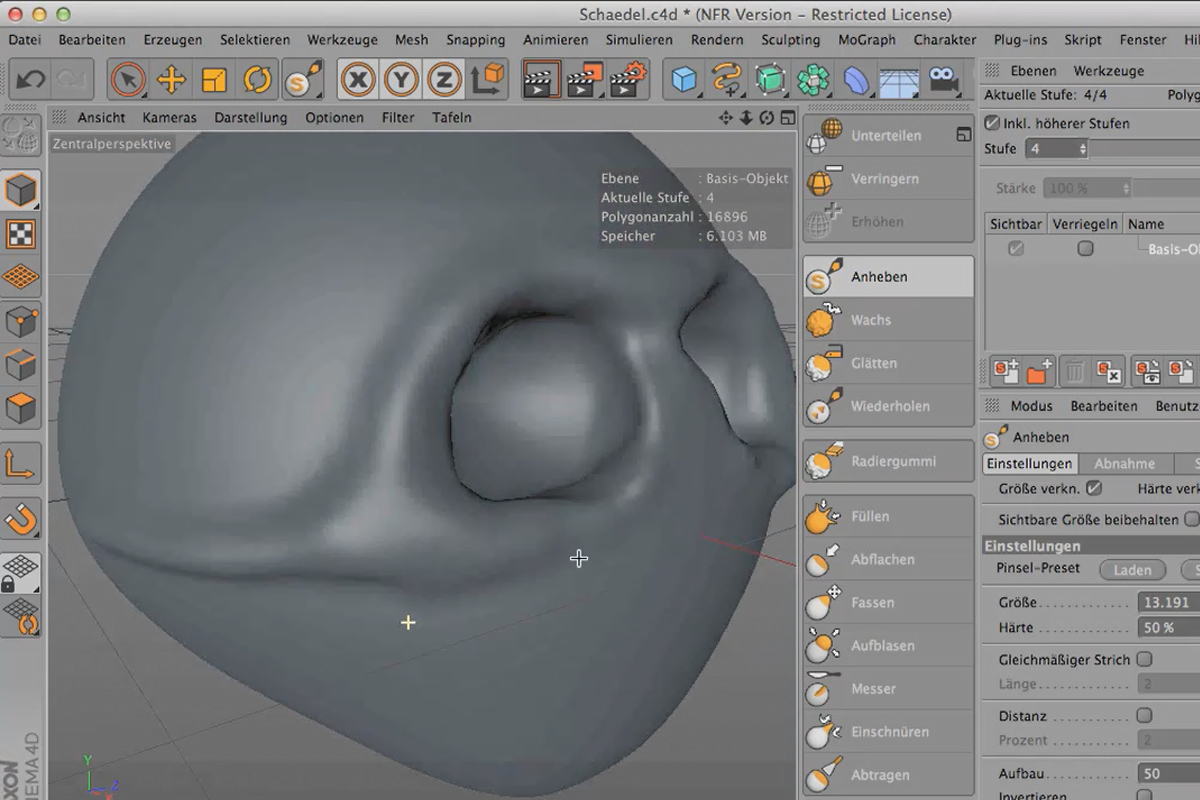 Cinema 4D: 3D Sculpting-Tutorial
