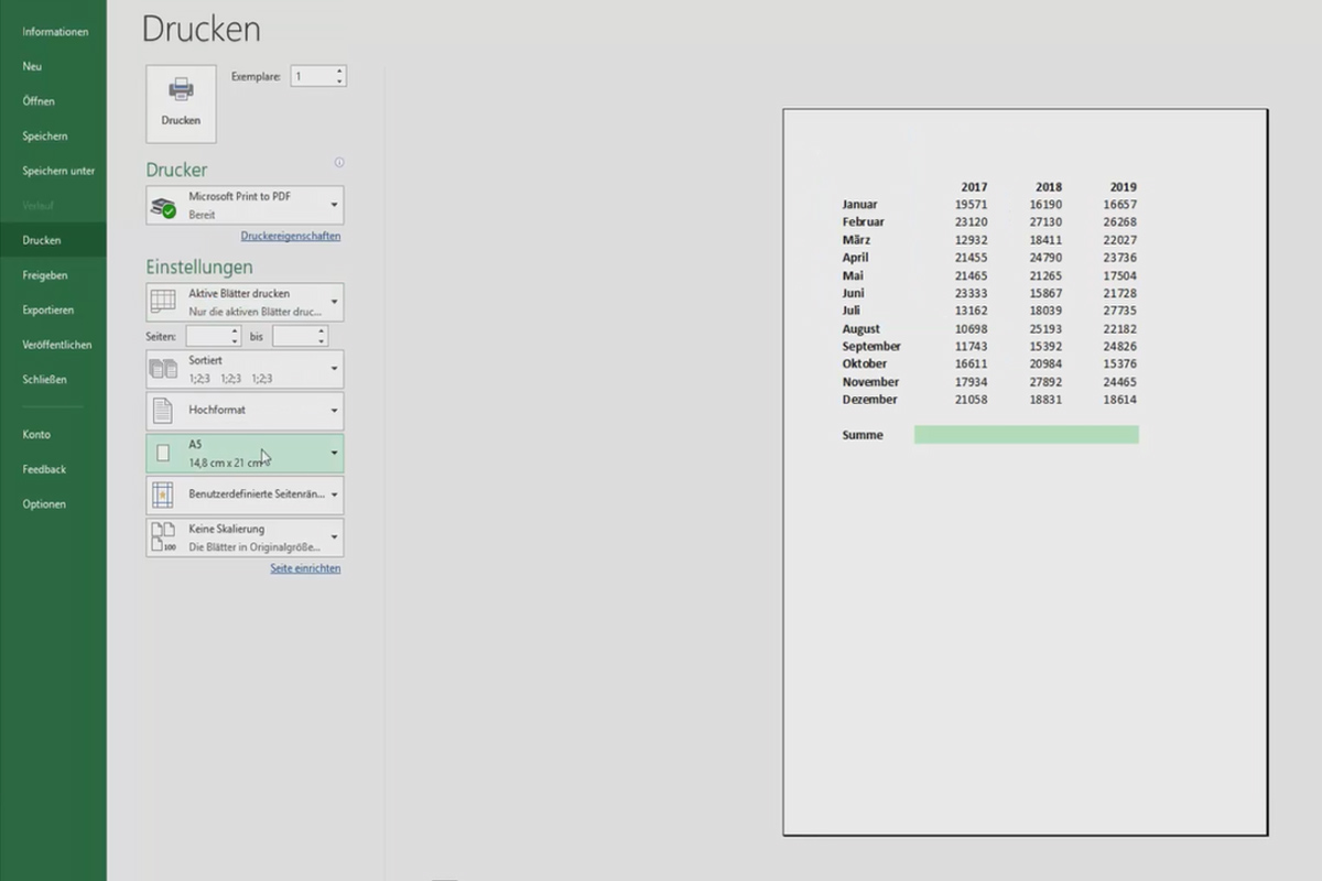 Excel-Tutorial: Tabellen-Design, Pivot, Diagramme, Präsentation