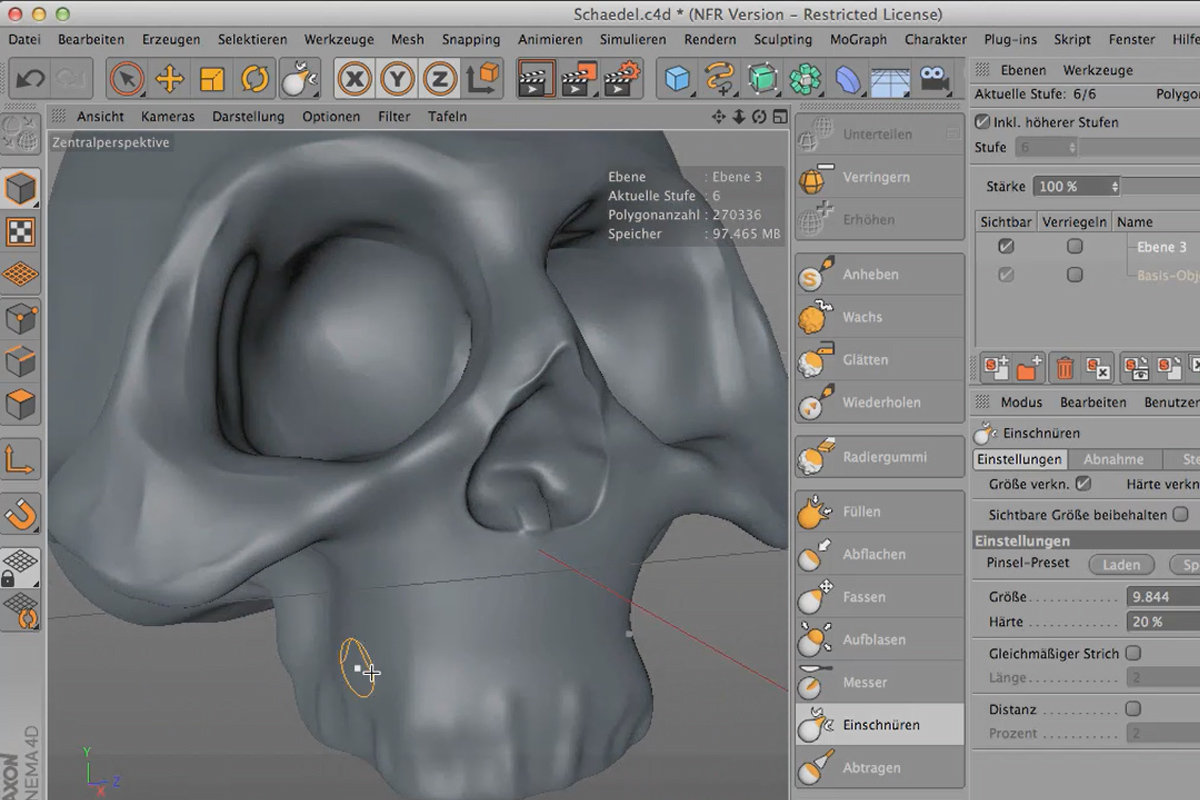 Cinema 4D: 3D Sculpting-Tutorial