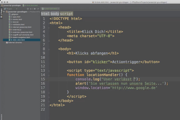 Grundlagen-Tutorial HTML, CSS und JavaScript