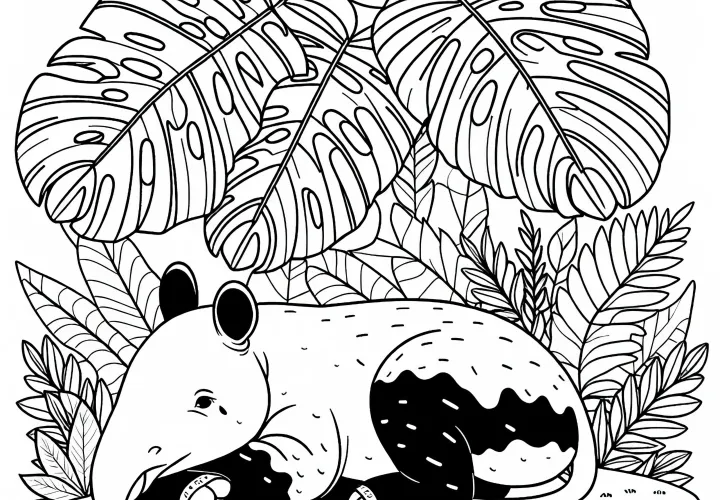 Tapir: ilmaisia värityskuvia