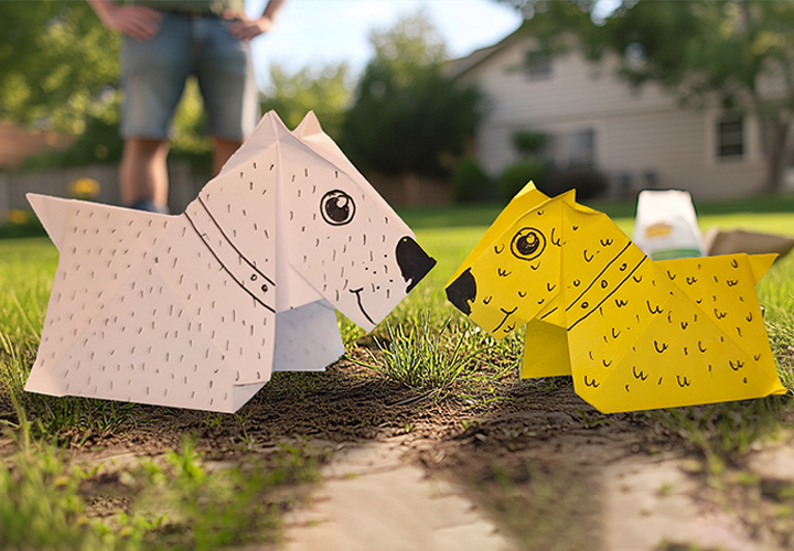 Origami Hund: Faltanleitung mit Video und Bildern
