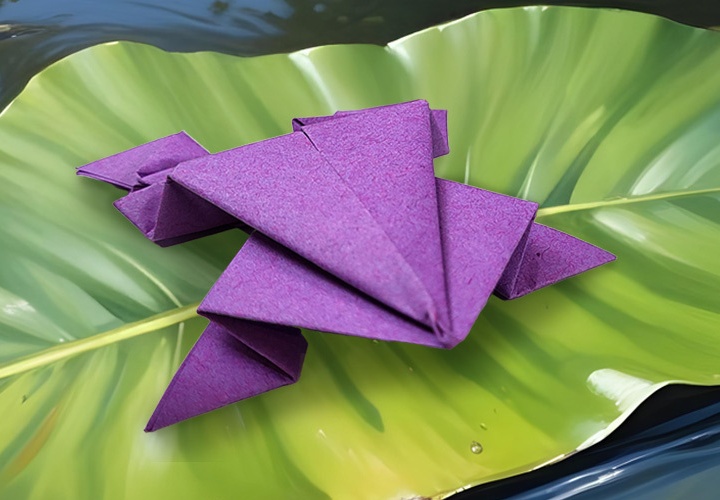 Rana de origami saltarina (rana de origami): Instrucciones con fotos y ...