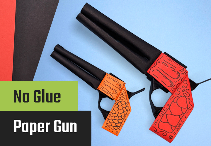 DIY Paper Revolver - Origami crafting instructions with video and photos