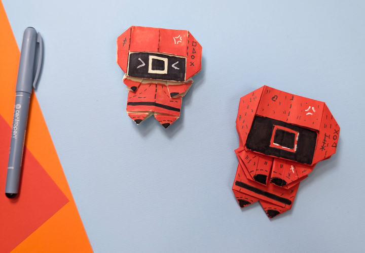 Origami guard from Squid Game: Instructions with video, photos, and ...