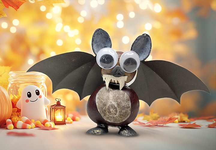 Bat made from chestnuts: crafting instructions with video, photos, and ...