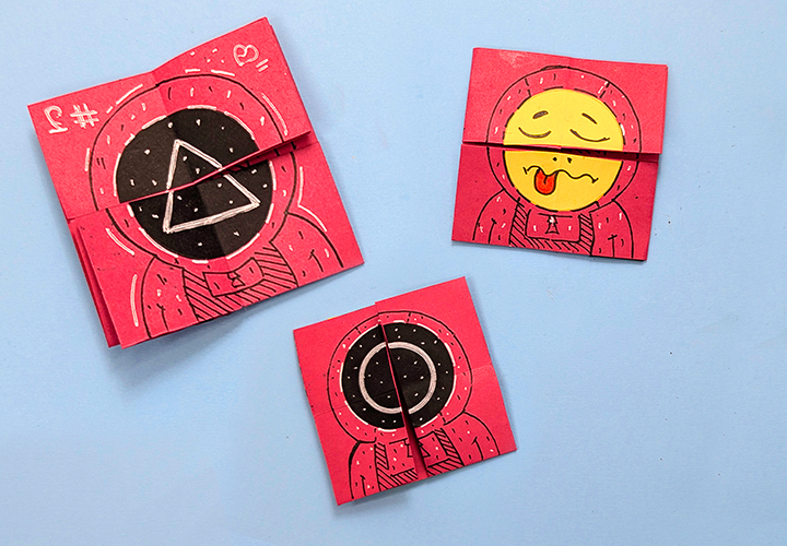 Squid Game Endless Card: Magical origami folding card with video and photos