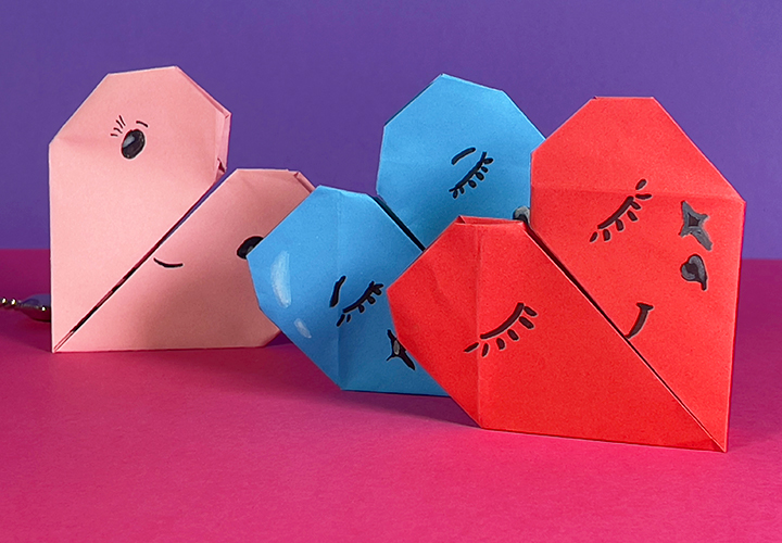 DIY origami heart with greeting message: Perfect gift for March 8th
