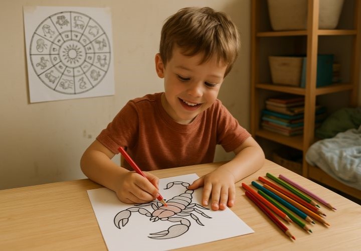 Zodiac signs, star signs: coloring pages