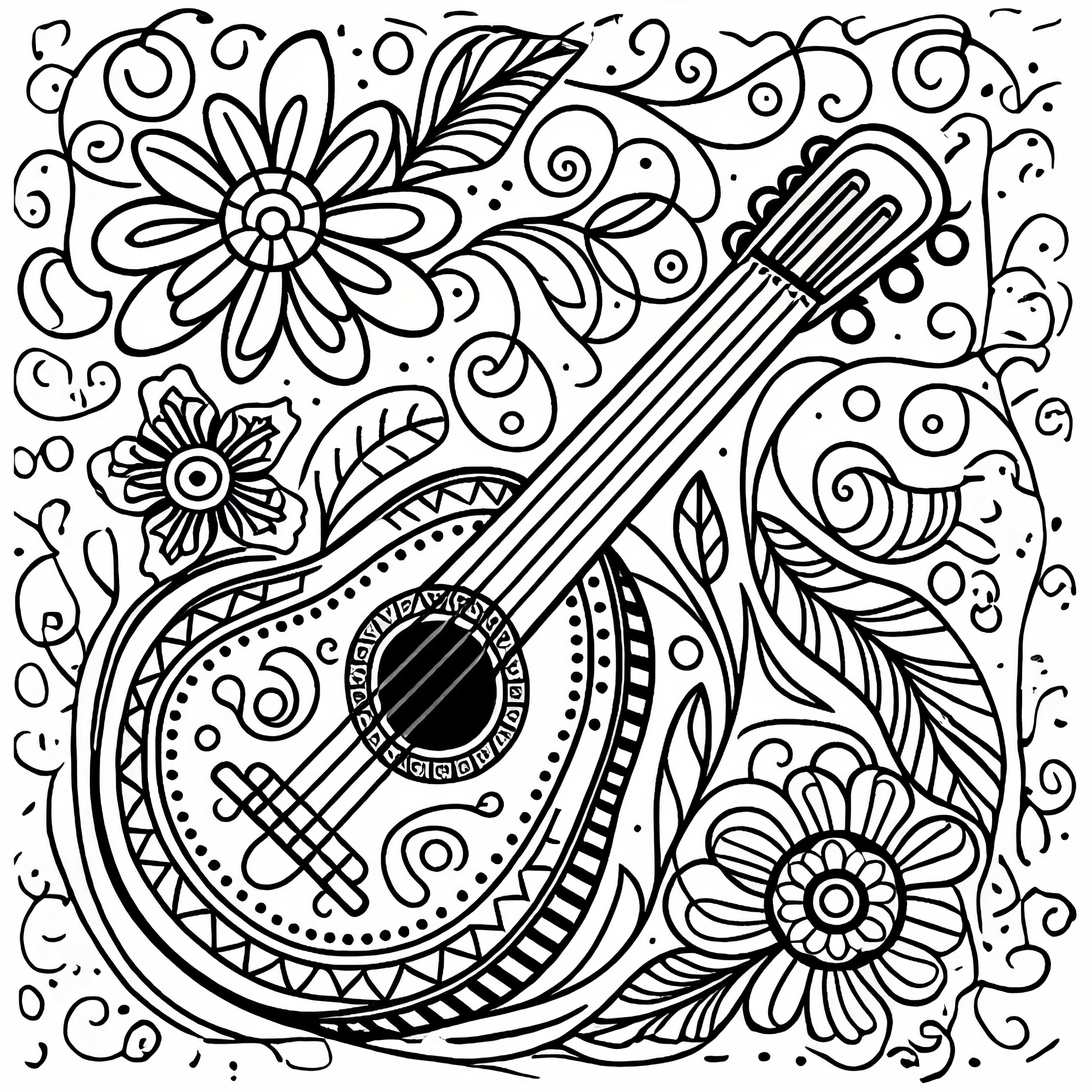 String instrument coloring template free