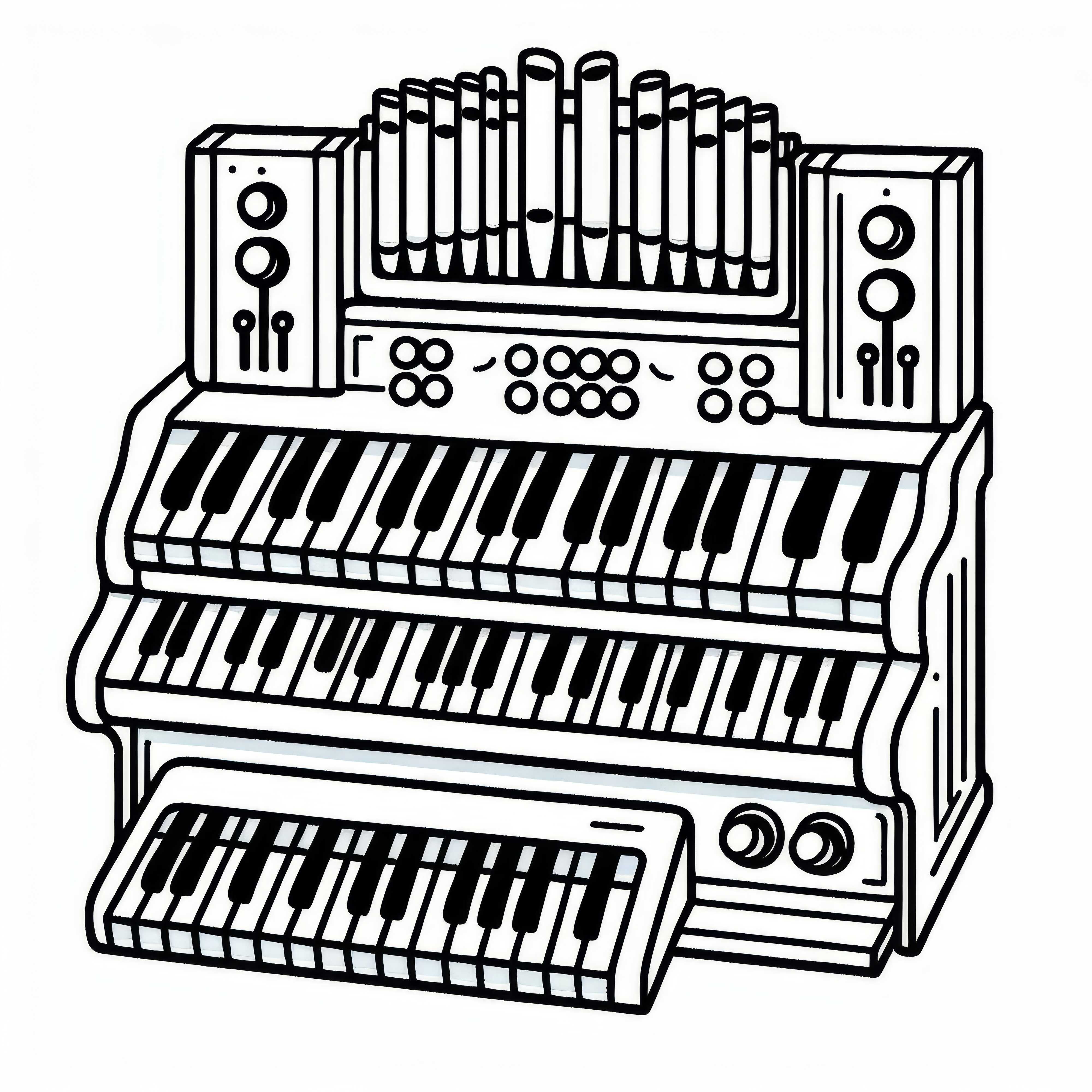 Free coloring page of an organ – keyboard instrument to color