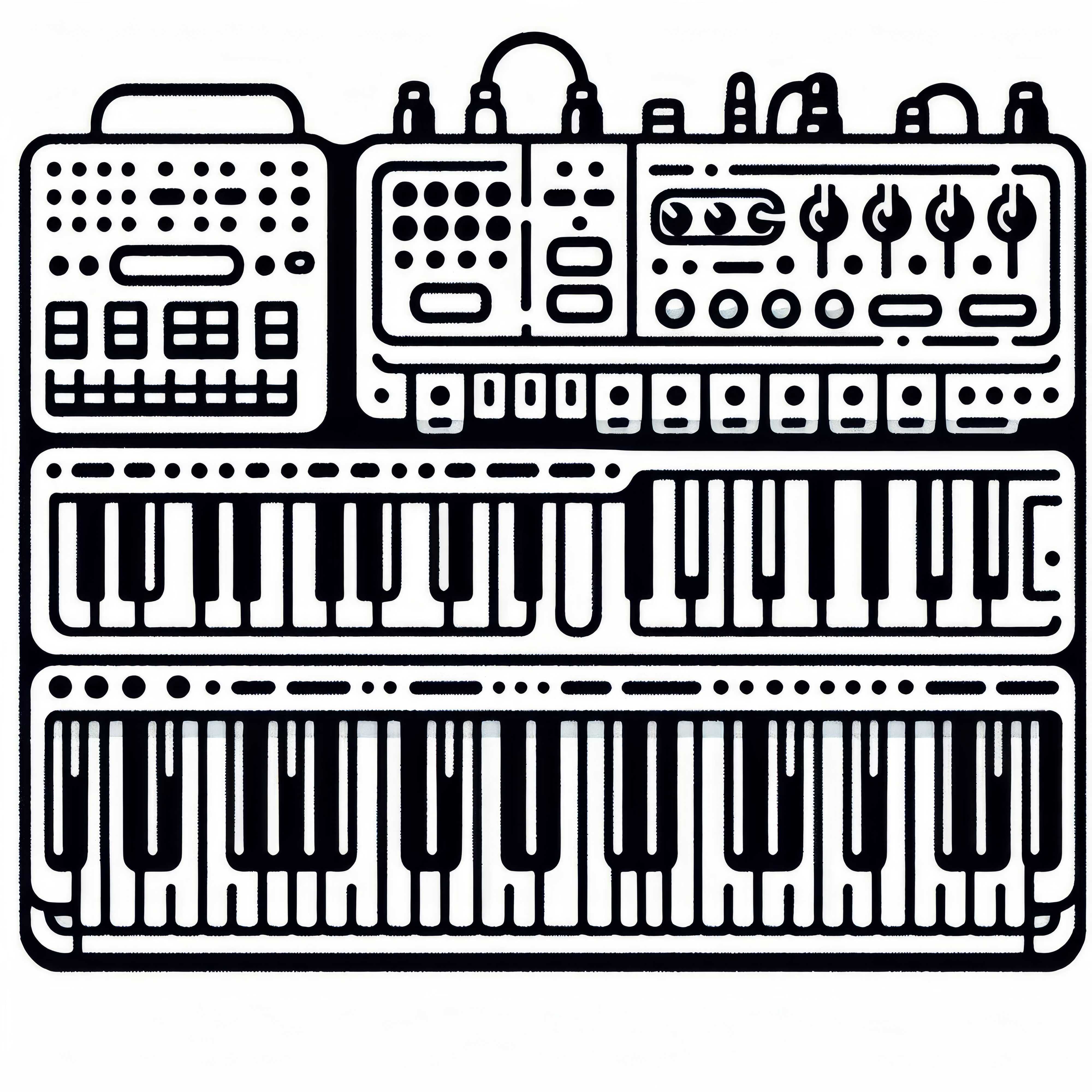 Coloring page synthesizer - free keyboard instrument