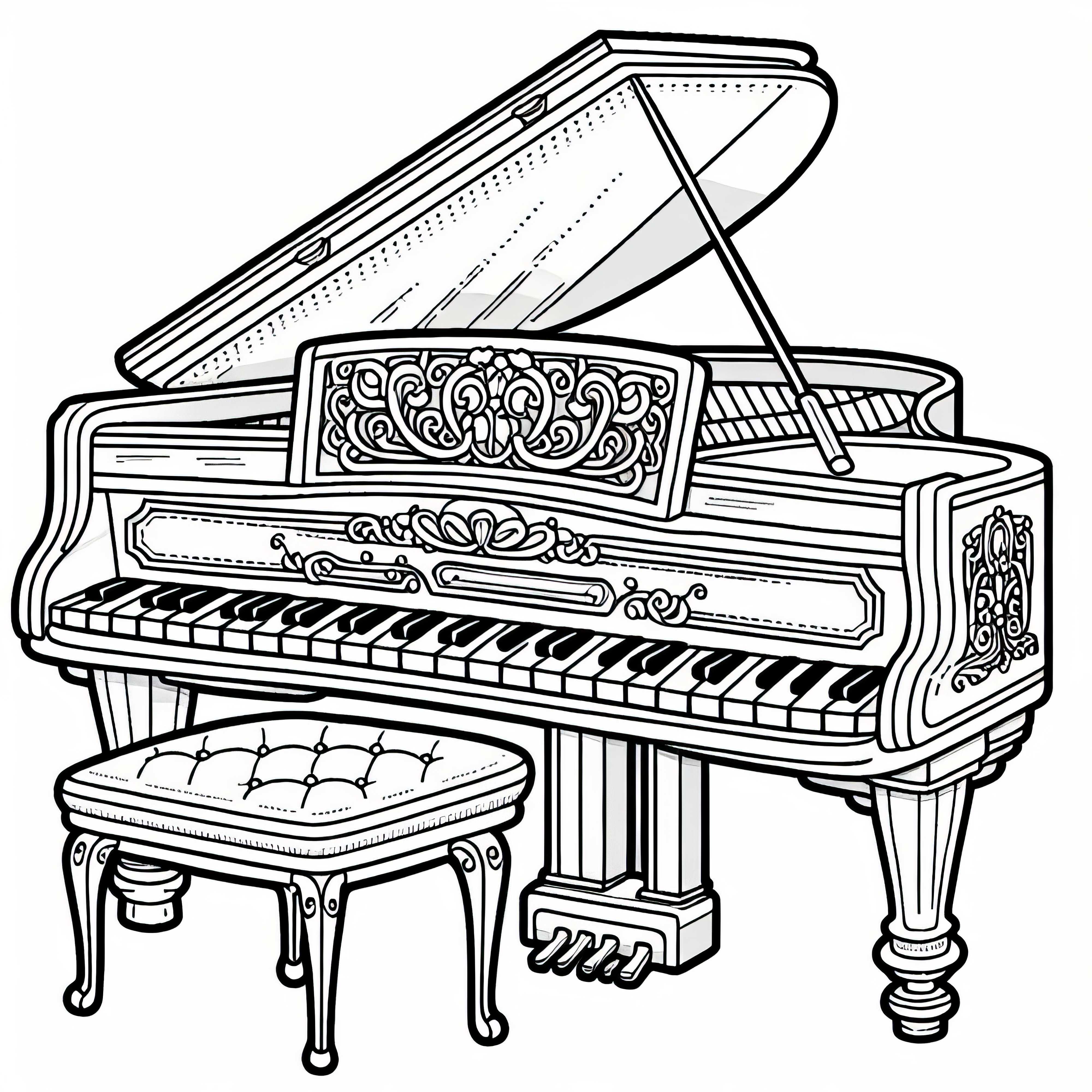Coloring page of keyboard instruments – Free download
