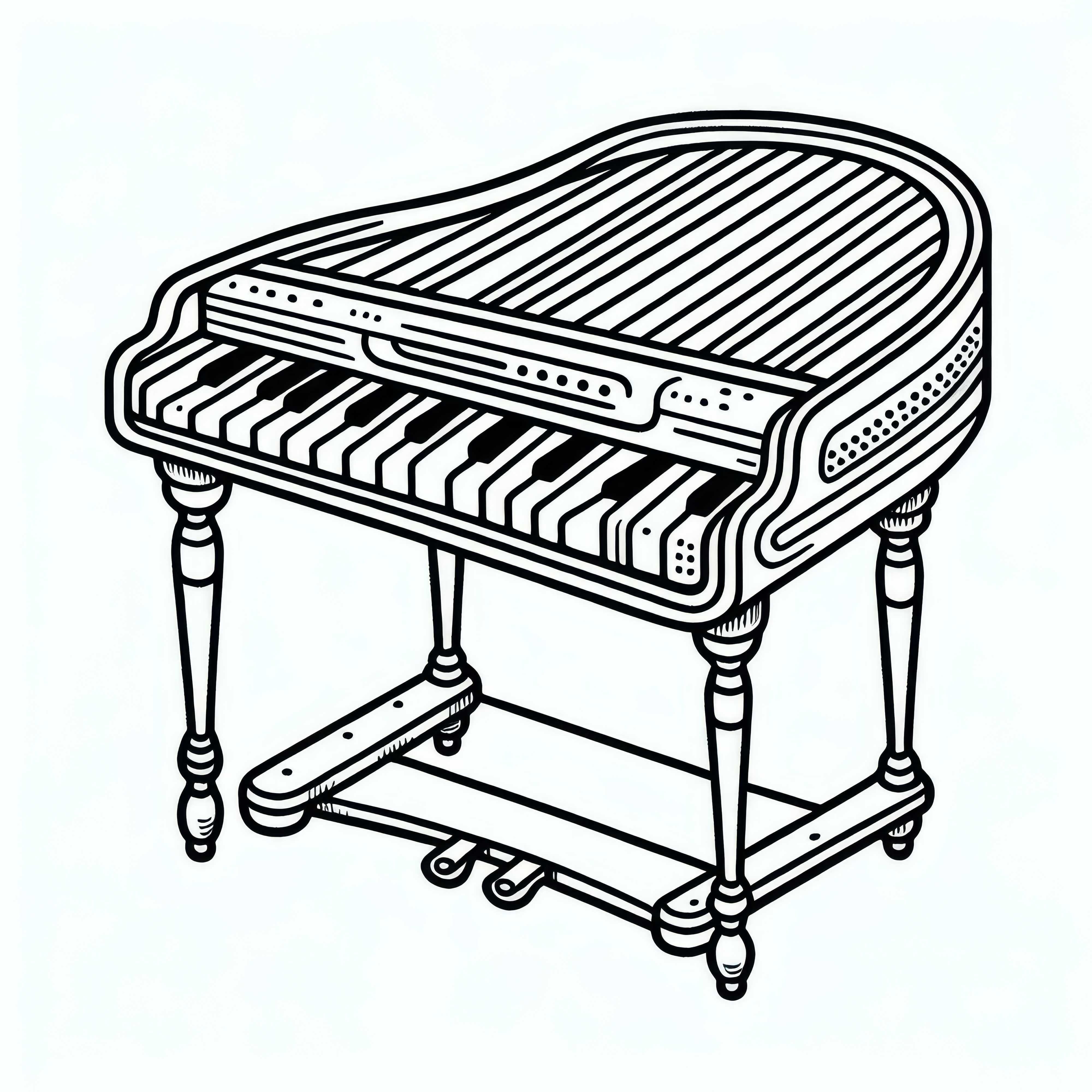 Spinet coloring page for a keyboard instrument to color