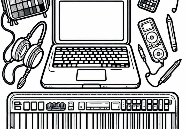 Free coloring page of an organ – keyboard instrument to color