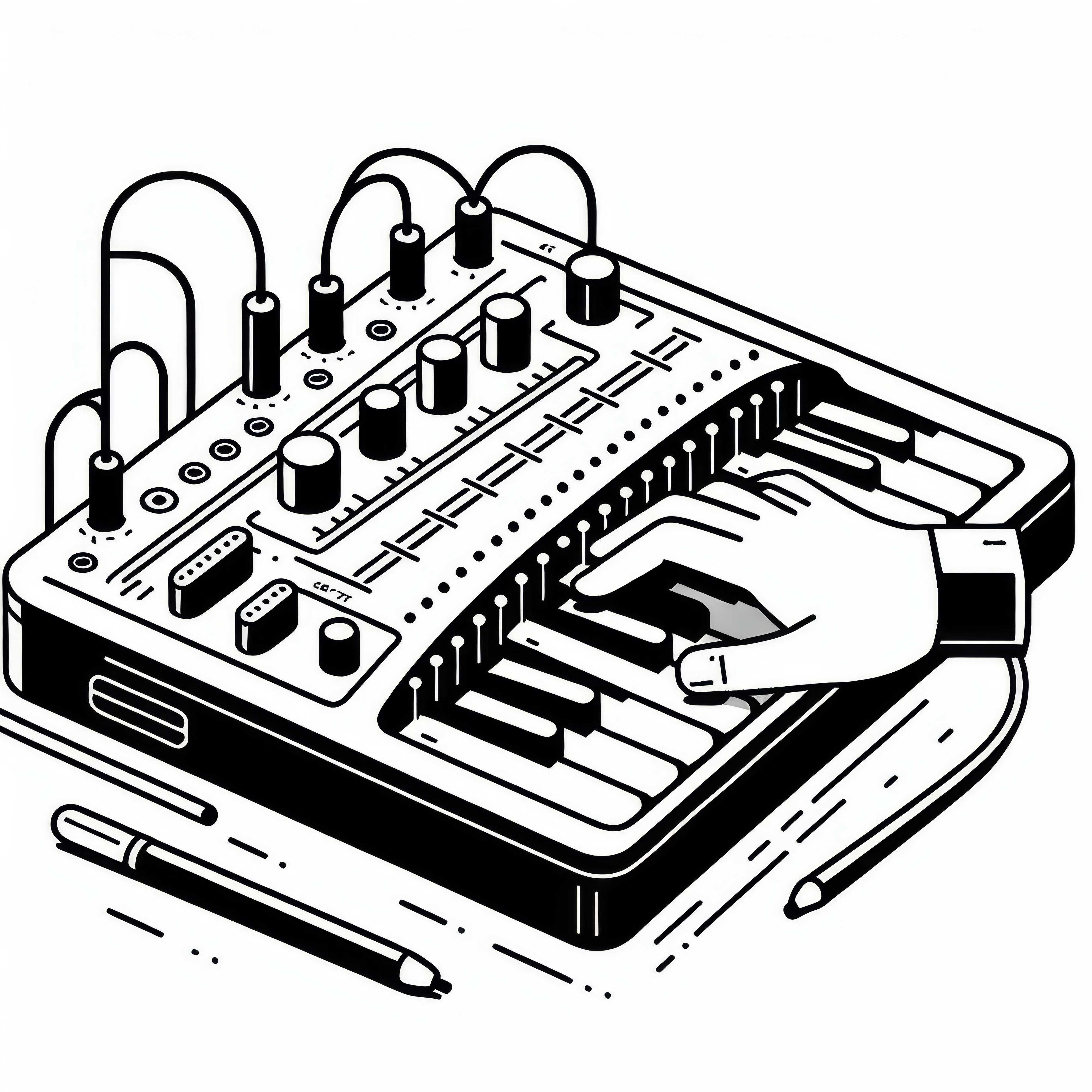 Maleres malebok for et elektronisk instrument – Last ned gratis