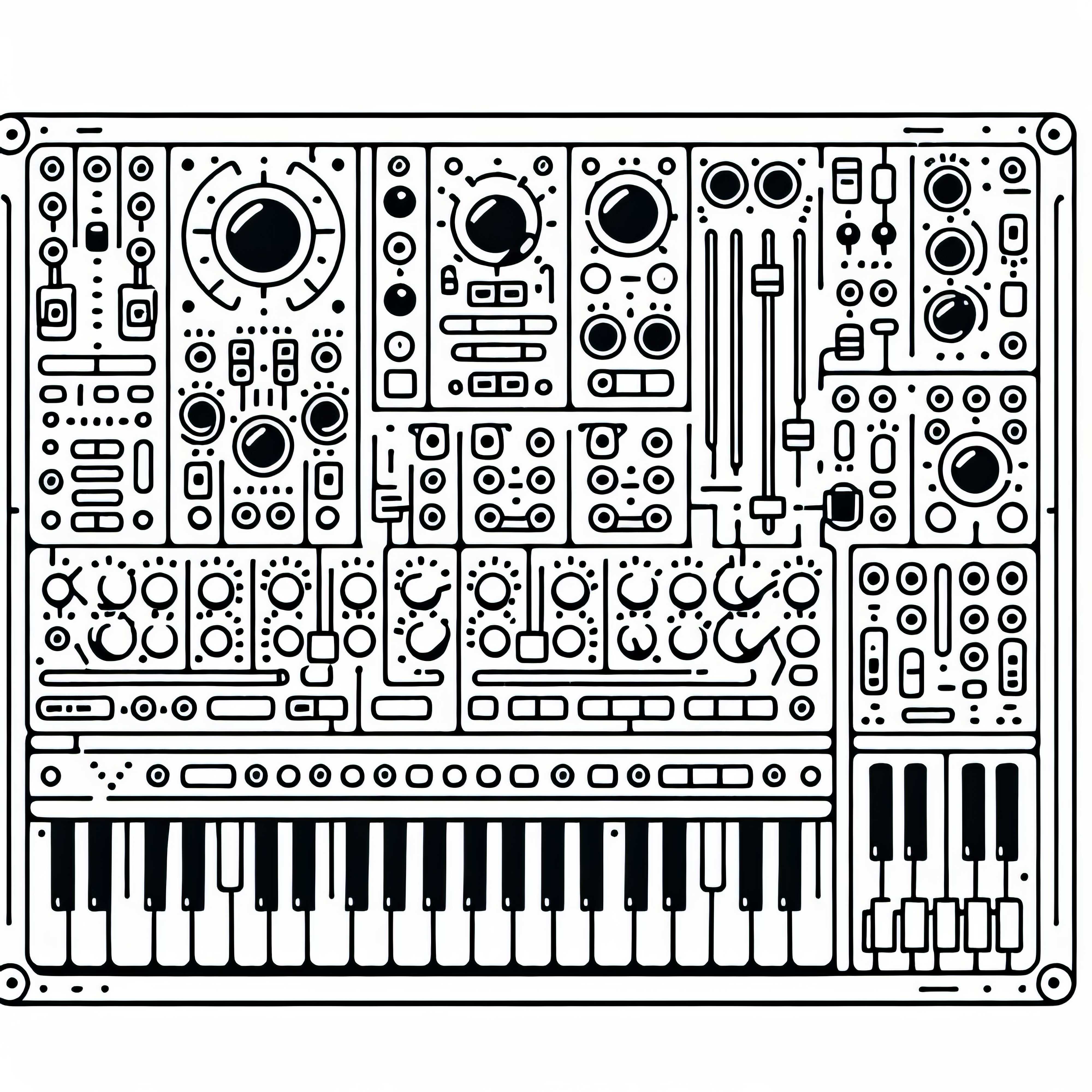 Modular Synthesizer Coloring Template: Free Coloring Page for ...