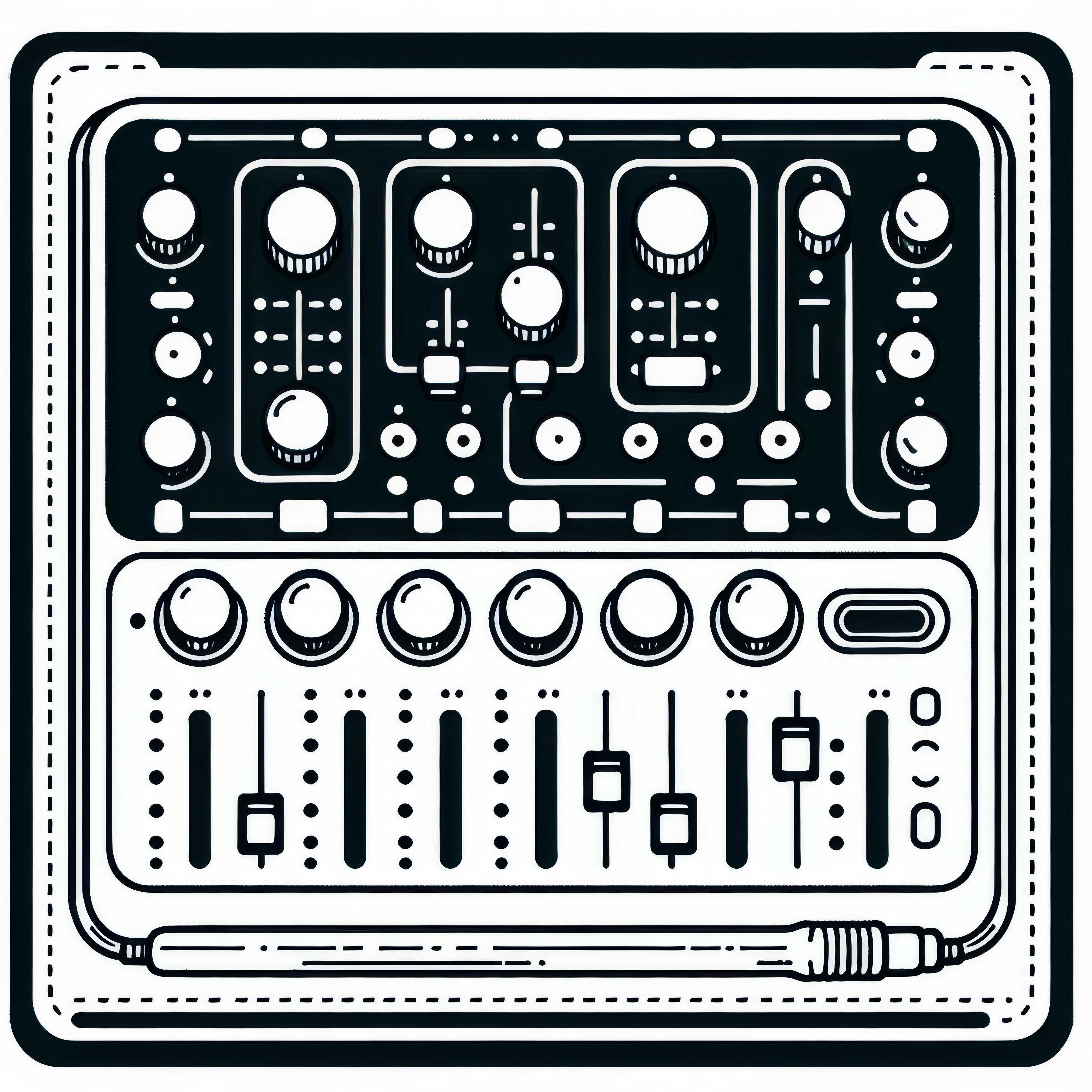 Audio-Interface Malvorlage für Zubehör elektronischer Instrumente kostenlos