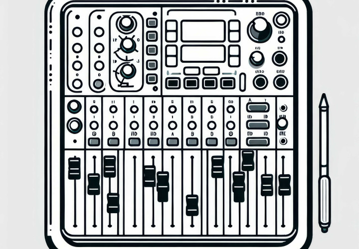 Mixer coloring page for accessories of electronic instruments ...