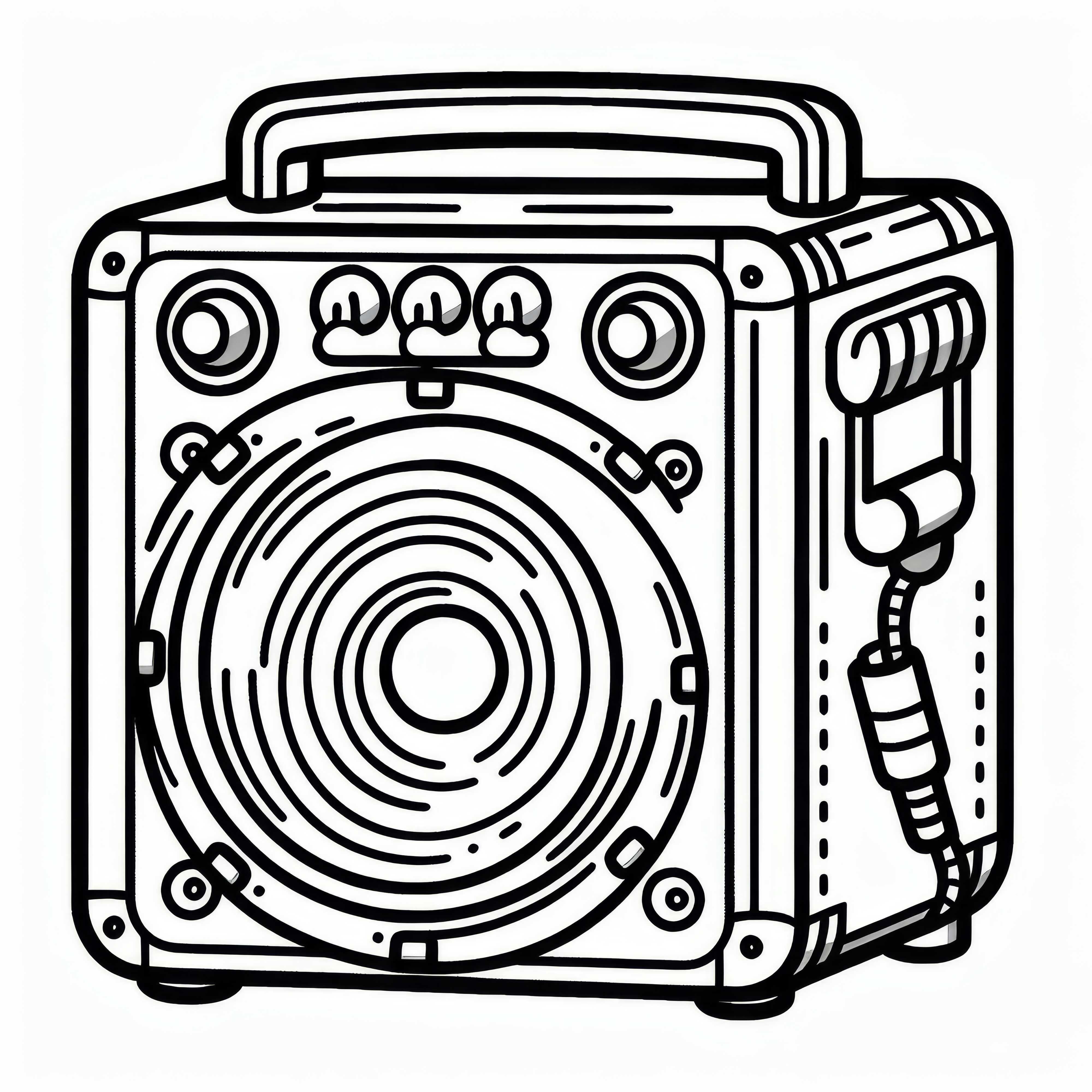 Coloring page of a speaker for electronic instruments – Free accessory ...