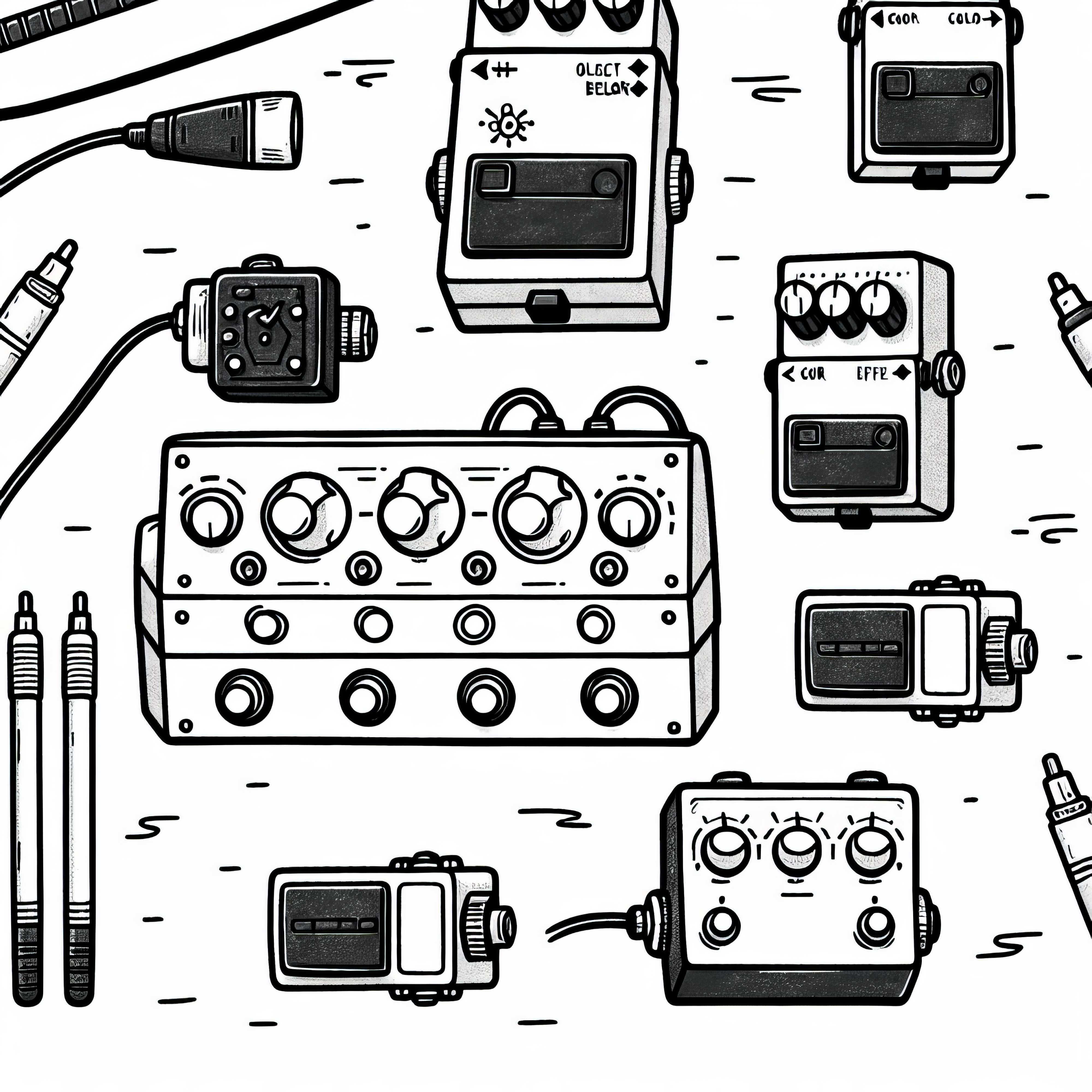 Effect pedal coloring page accessories for electronic instruments free