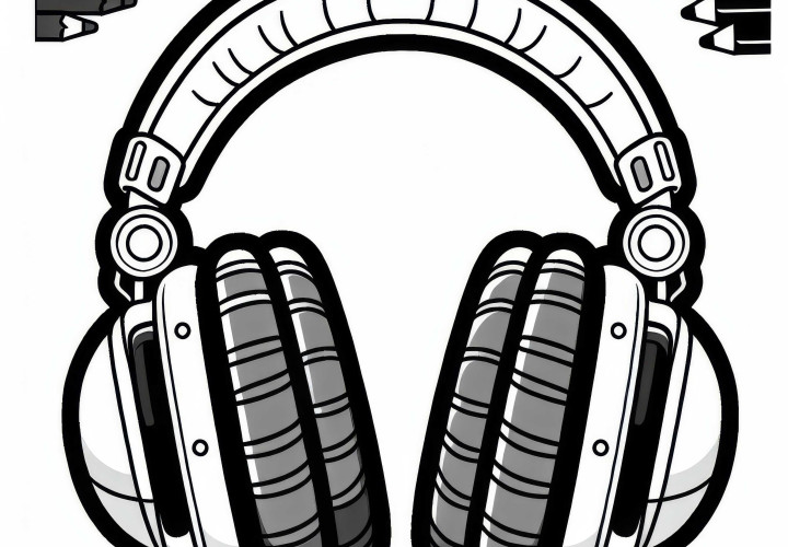 Schita de colorat pentru interfața audio pentru accesorii ale ...