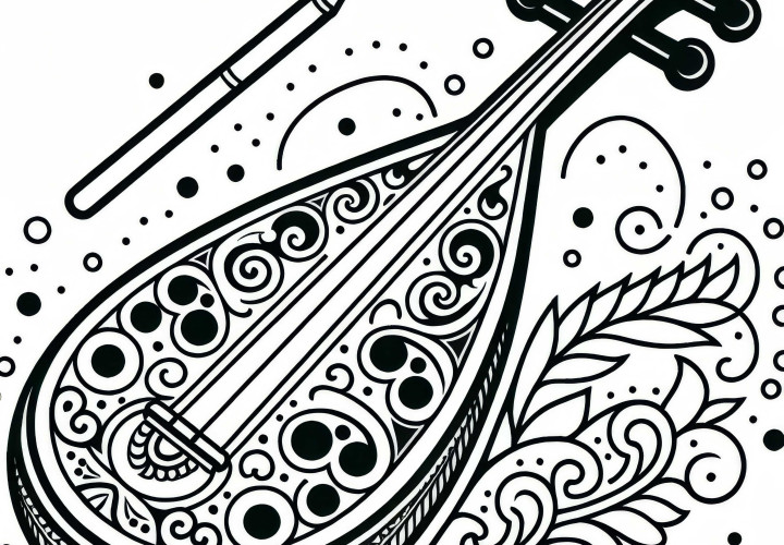Balalaika Coloring Page - Traditional Instrument to Color