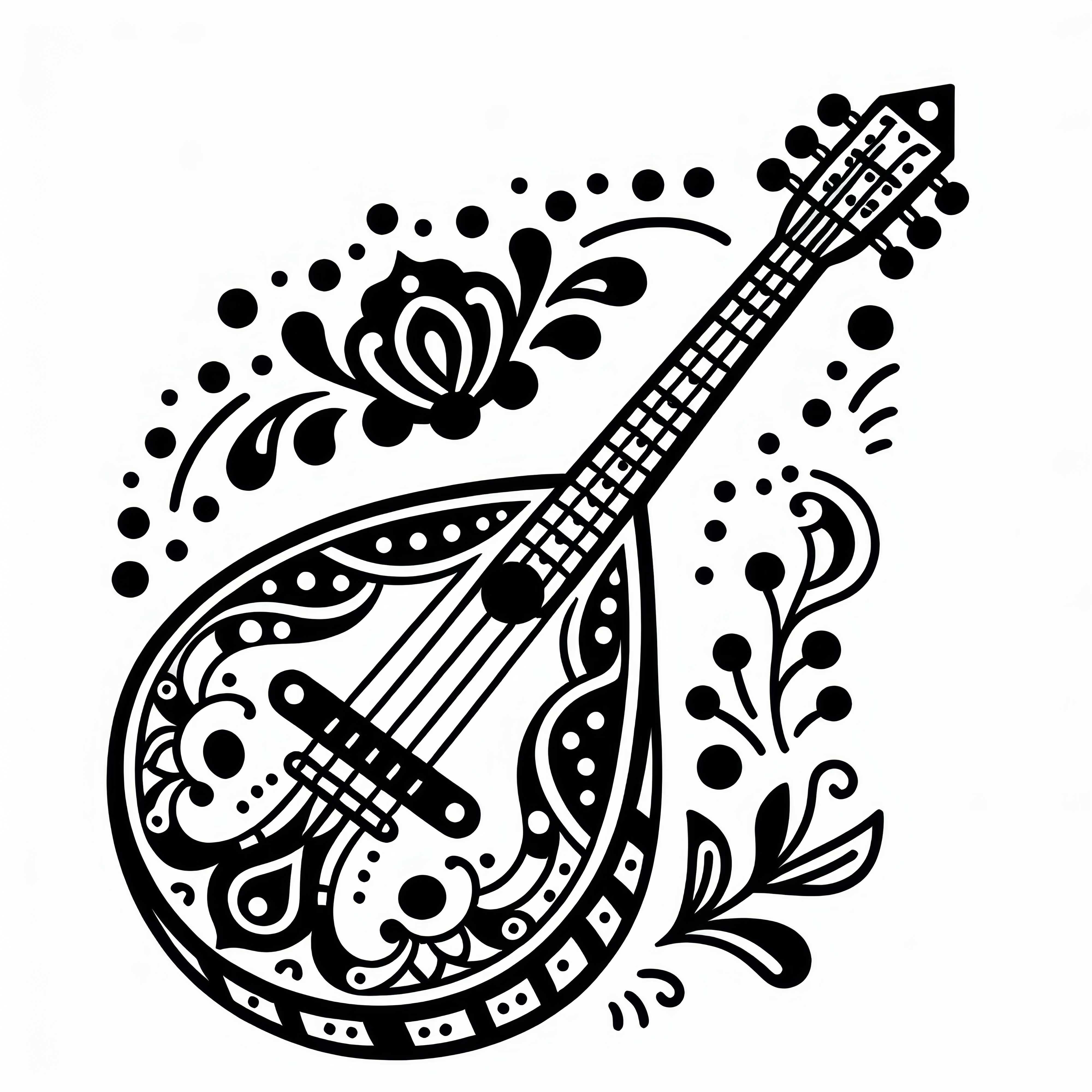 Balalaika Coloring Page - Traditional Instrument to Color