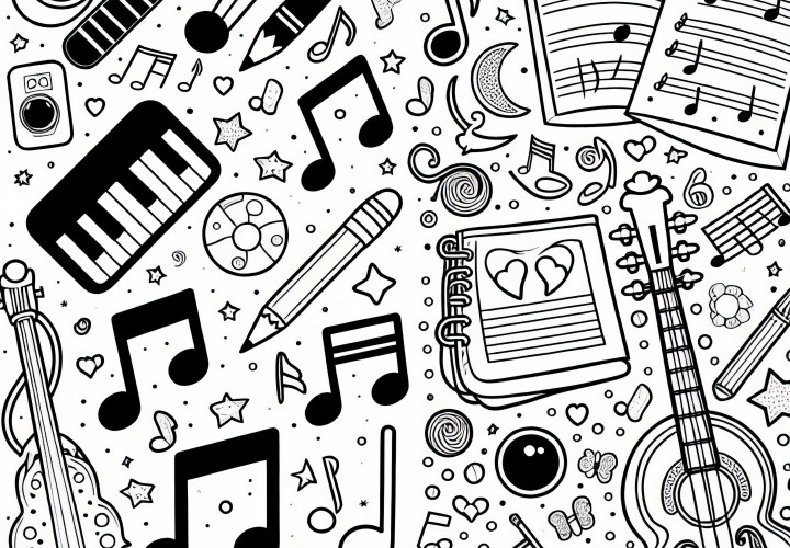 Di-Box Direct Input Box Coloring Page Accessories Musical Instrument Free