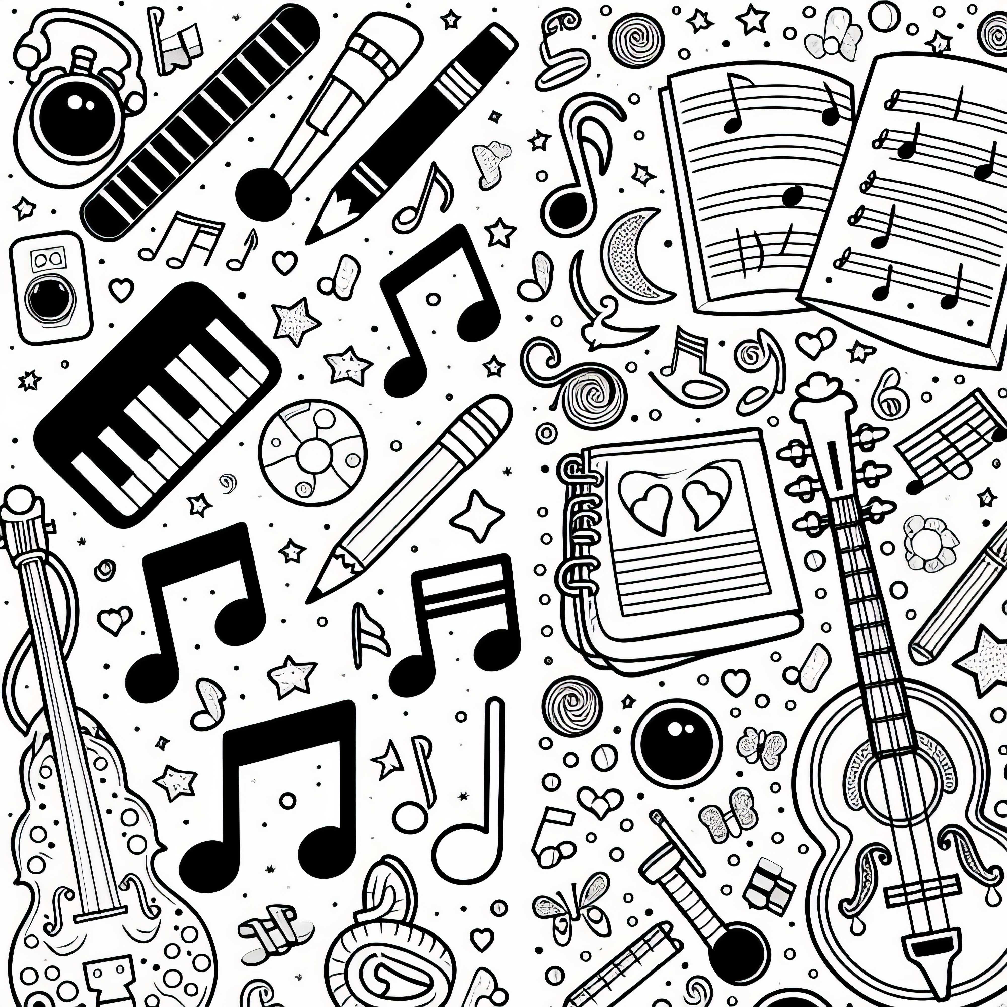 Notas para colorear de instrumentos musicales descargar gratis