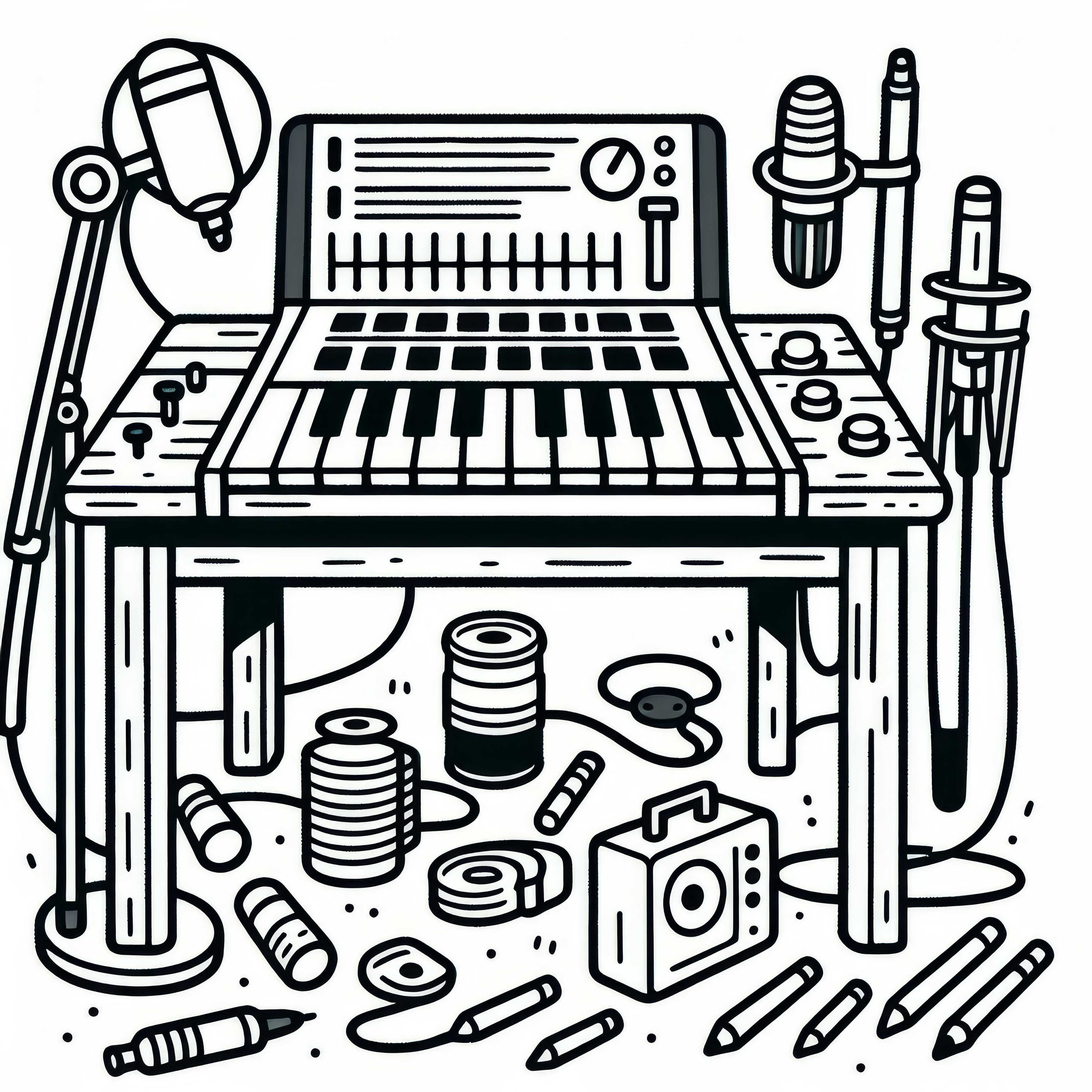 Download free coloring pages accessories musical instruments