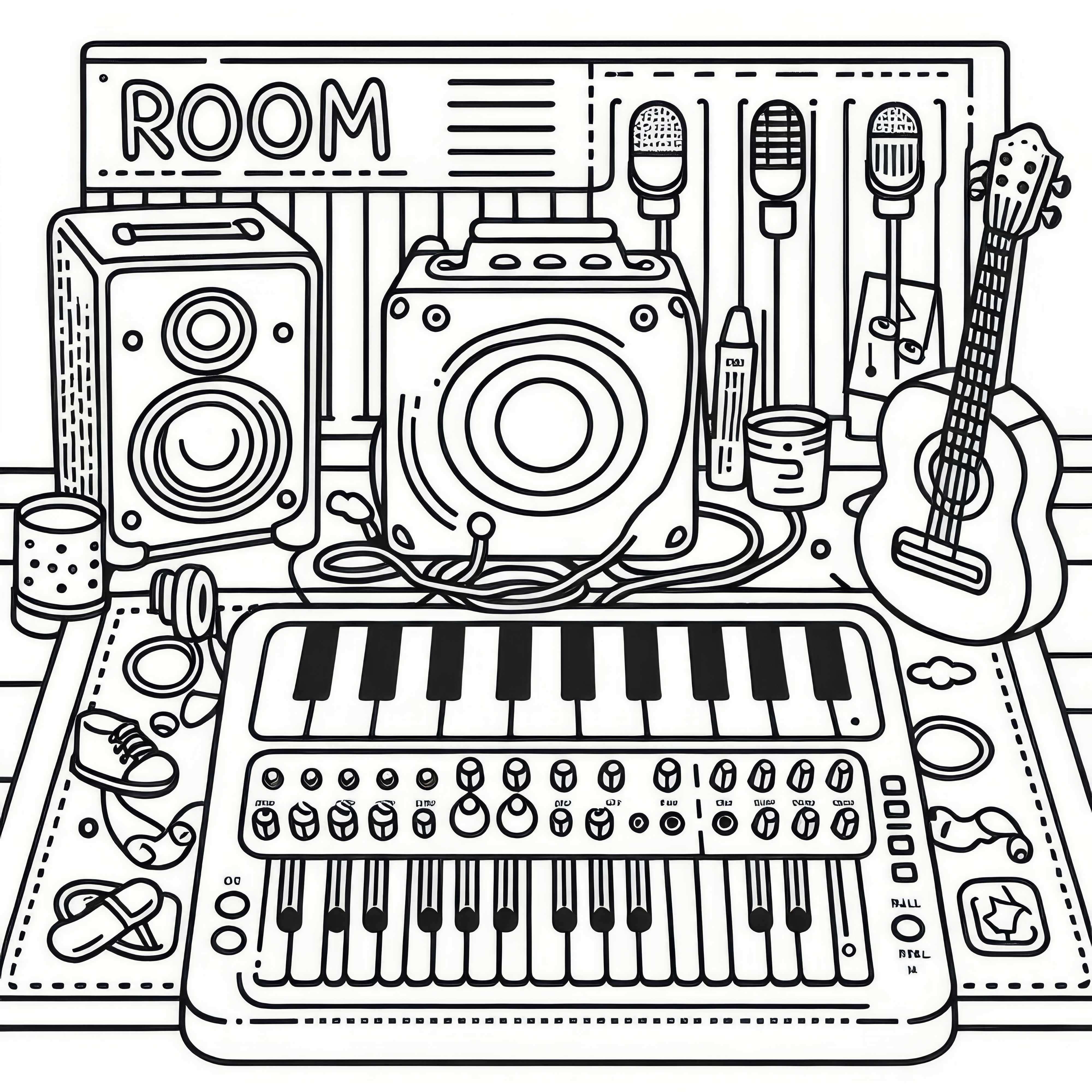Free coloring template musical instrument accessories