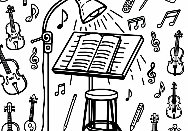 Coloring page accessories musical instruments free
