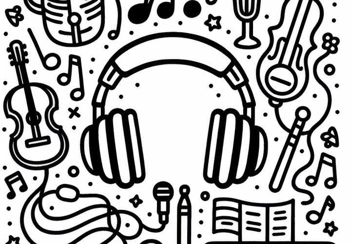 Cleaning Brushes Coloring Page for Musical Instrument Accessories ...