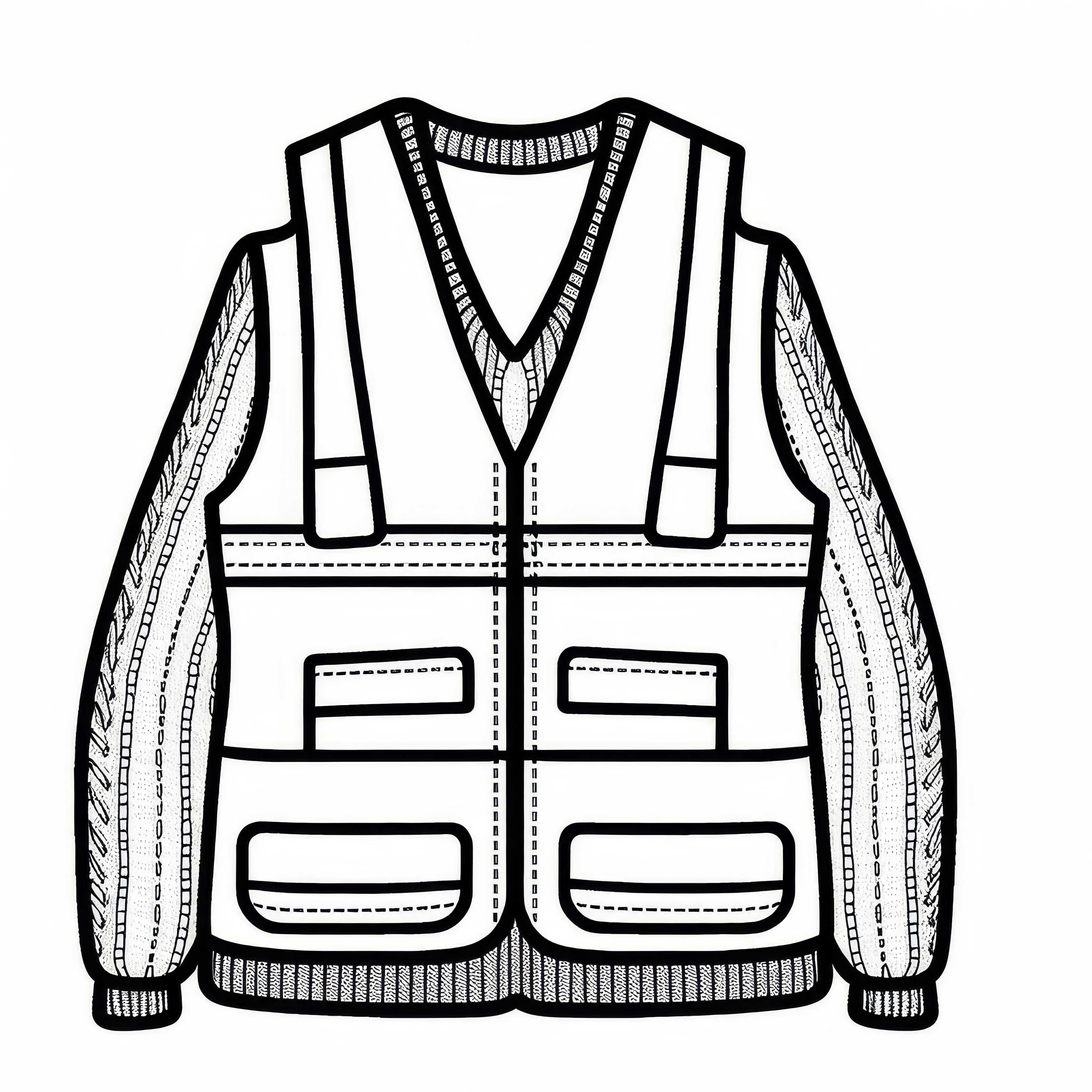 Plantilla de dibujo de chaleco reflectante para ropa gratis