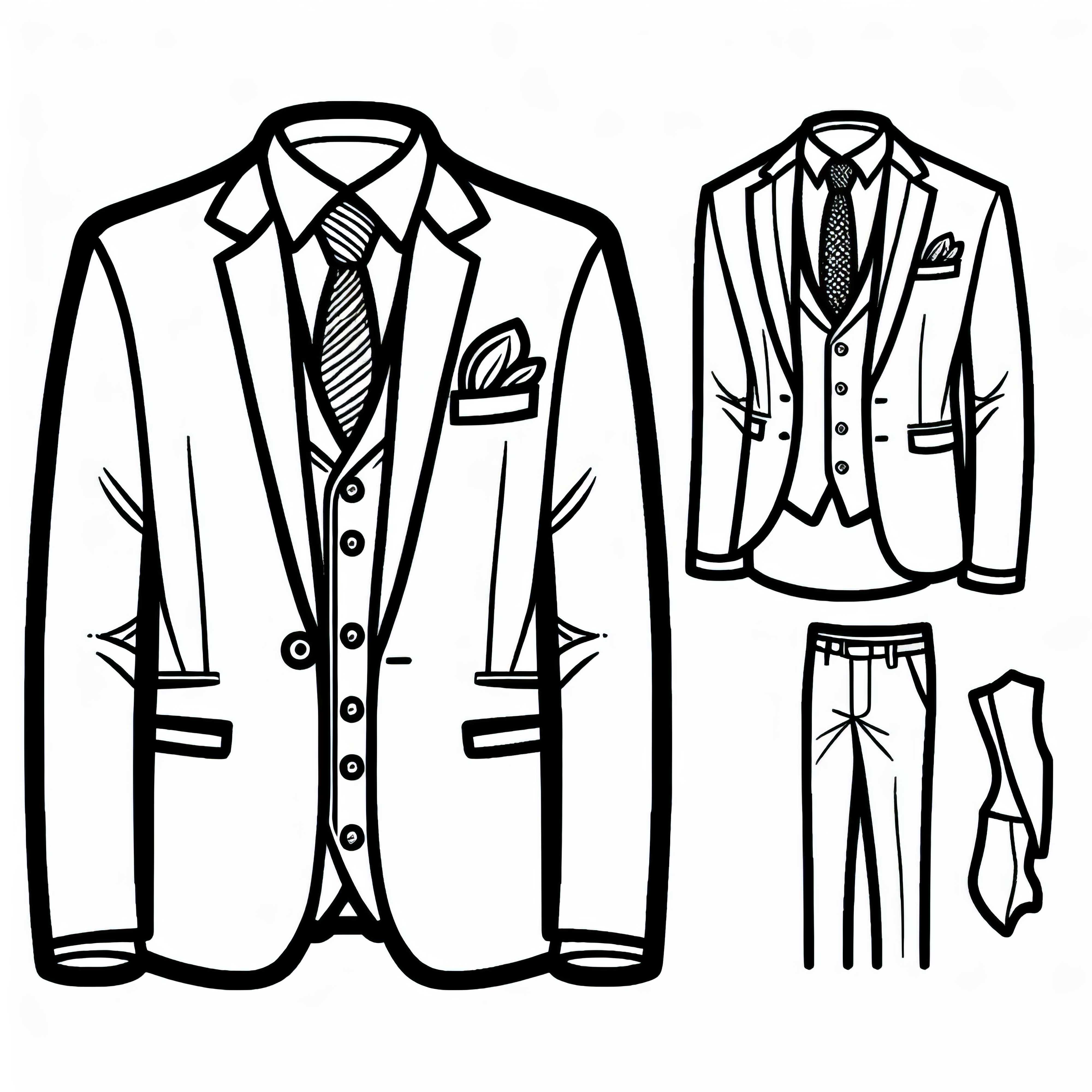 Coloring Page Suit - Clothing Free Download