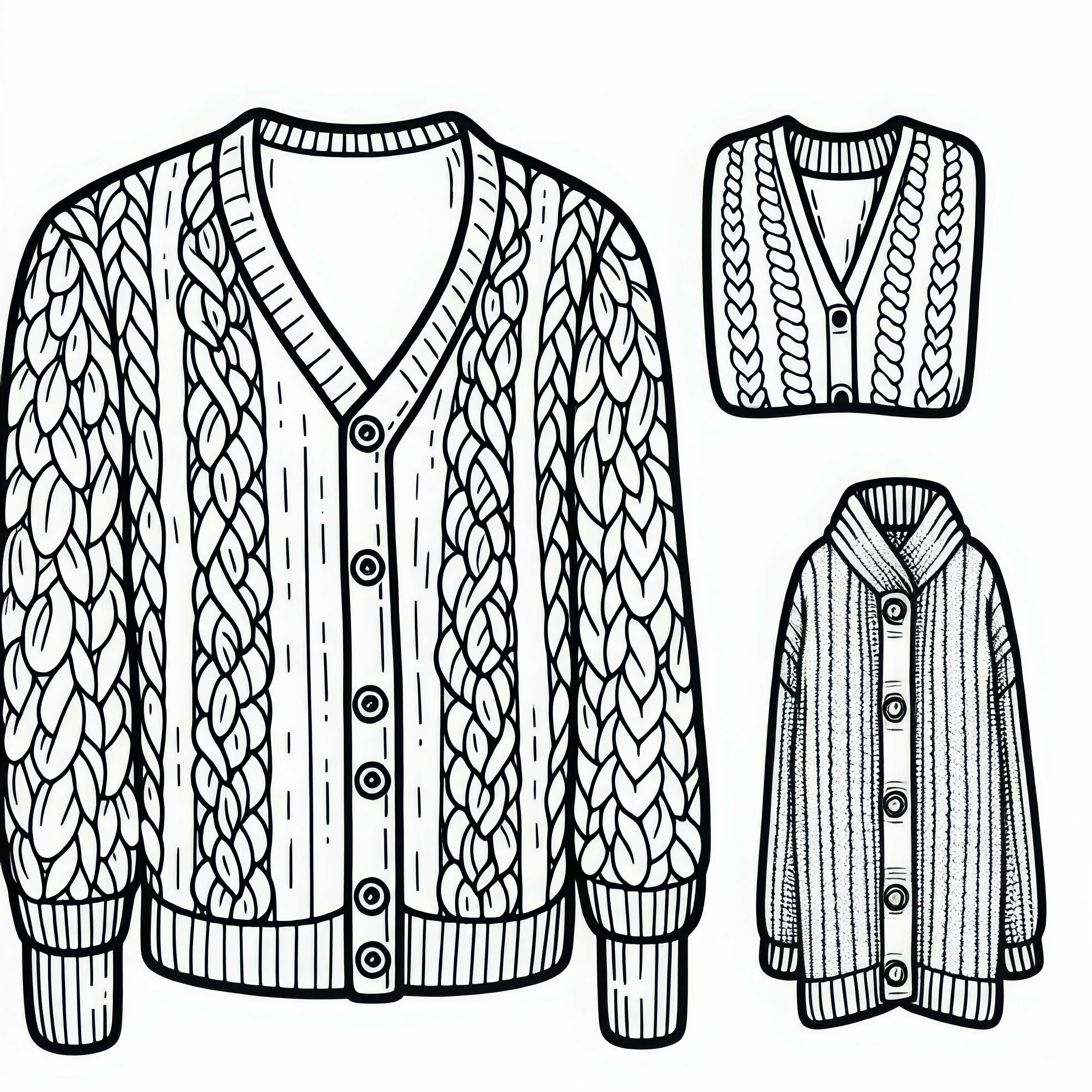 Desenho para colorir de roupa cardigan grátis