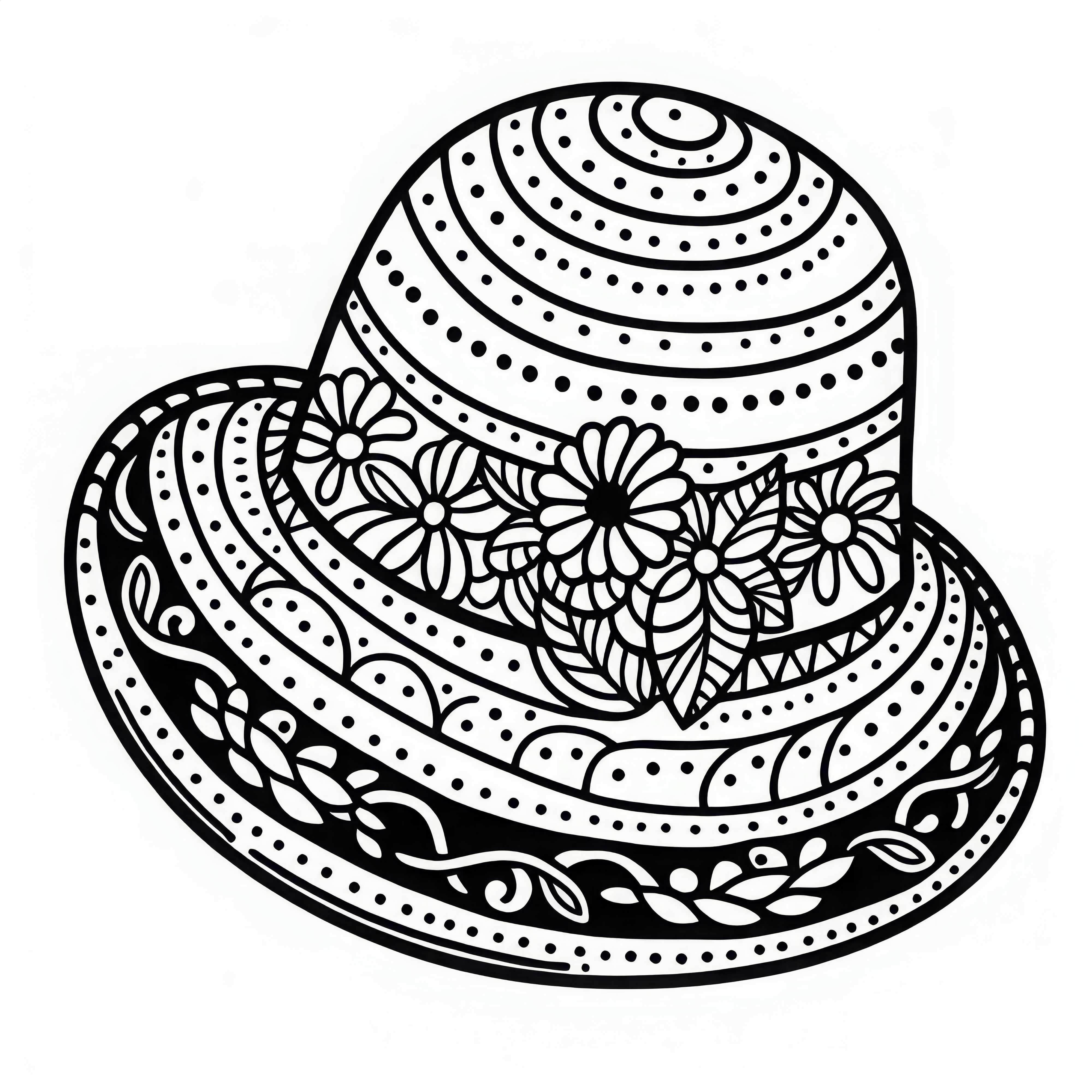 Coloring page hat – clothing free
