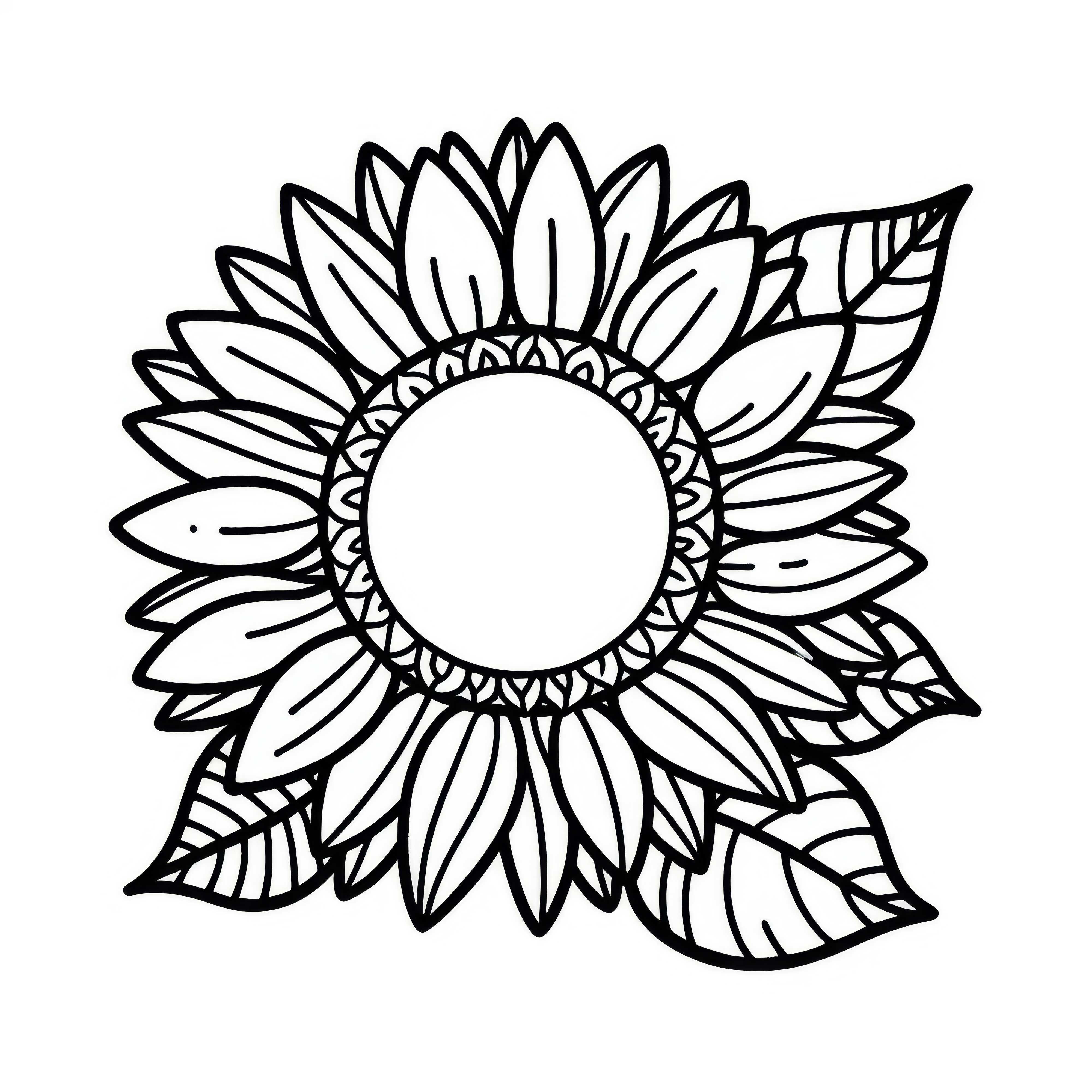 Free download sunflower coloring page