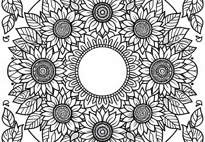 Mandala da colorare con frutta per l'estate - Download gratuito