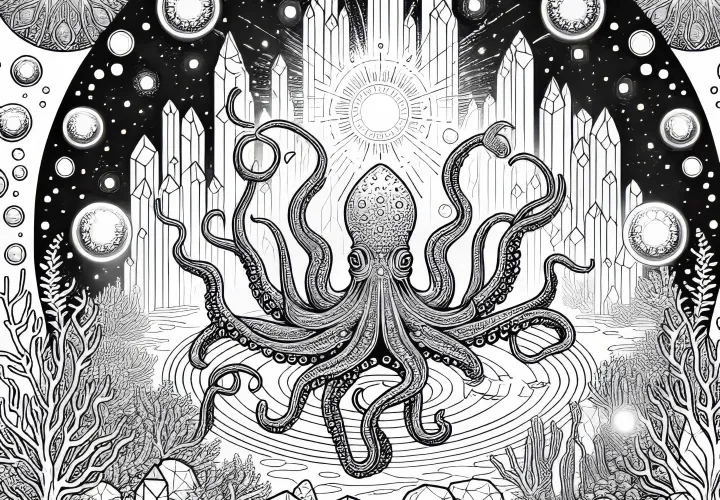 Povandeninis miestas: nemokamos spalvinimo knygelės