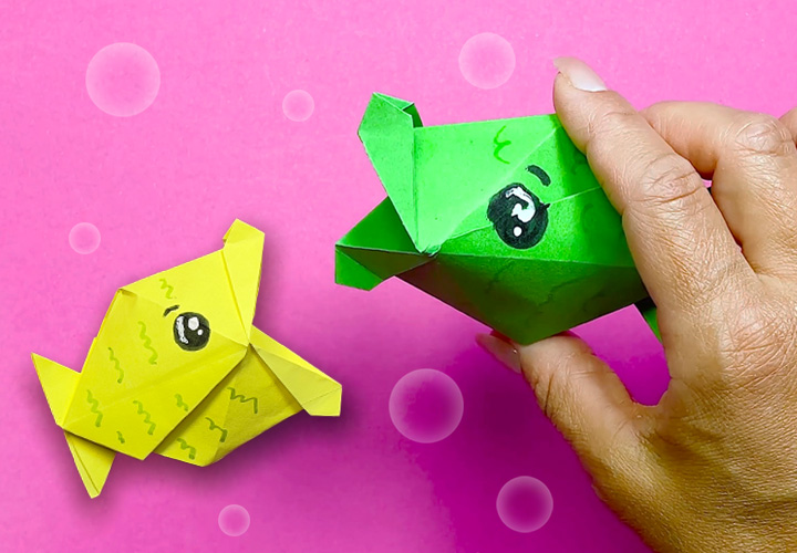 3D Origami Fisch: Einfache Faltanleitung mit Fotos und Video