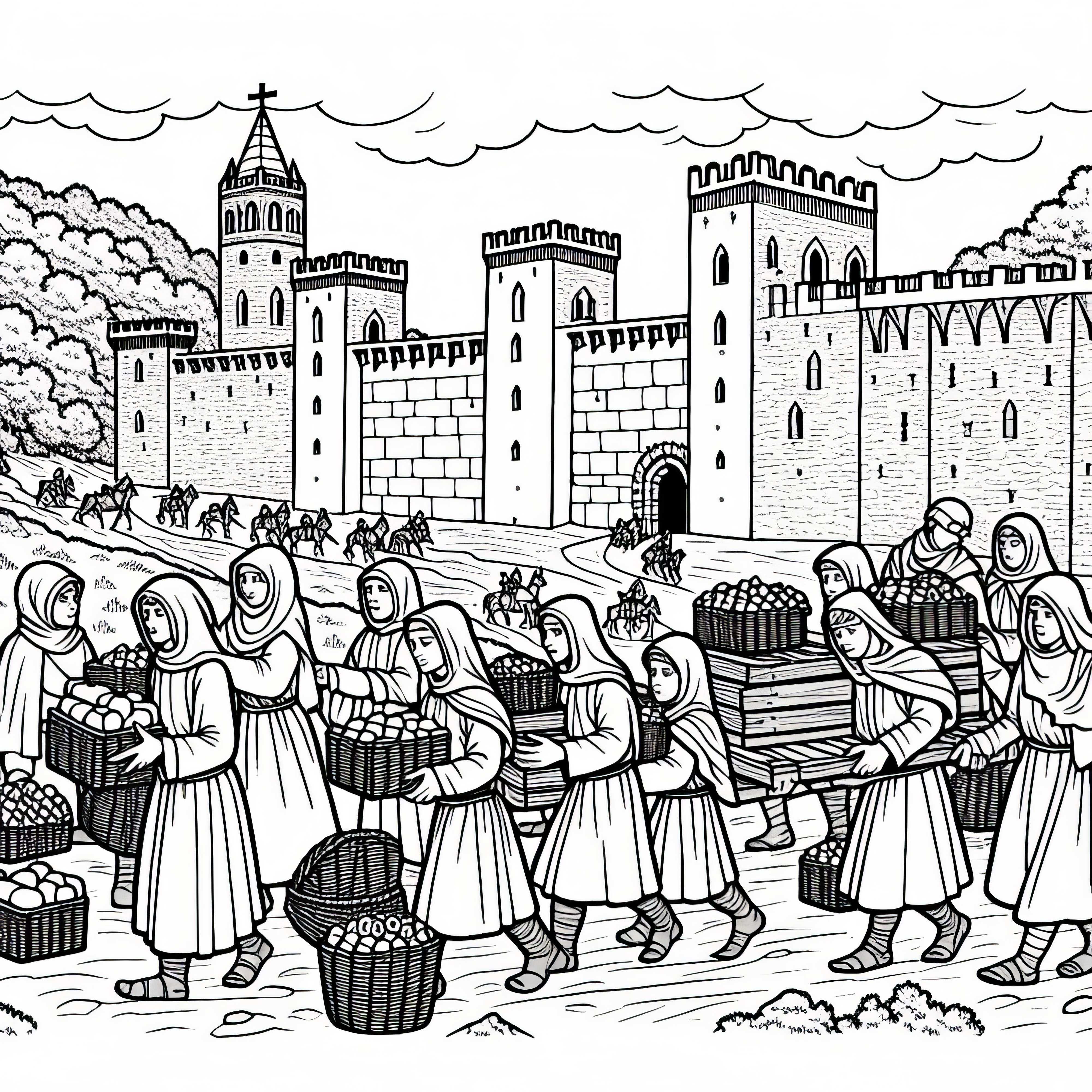 Crianças ajudam a carregar suprimentos - Desenho para colorir Cruzadas ...