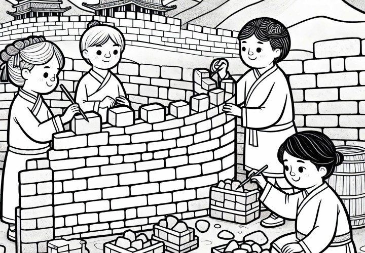 Children watch a dragon figure at the festival parade coloring page ...