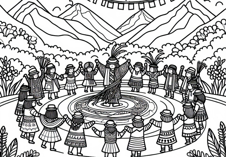 People stand on a hilltop looking at the terraces of Machu Picchu ...