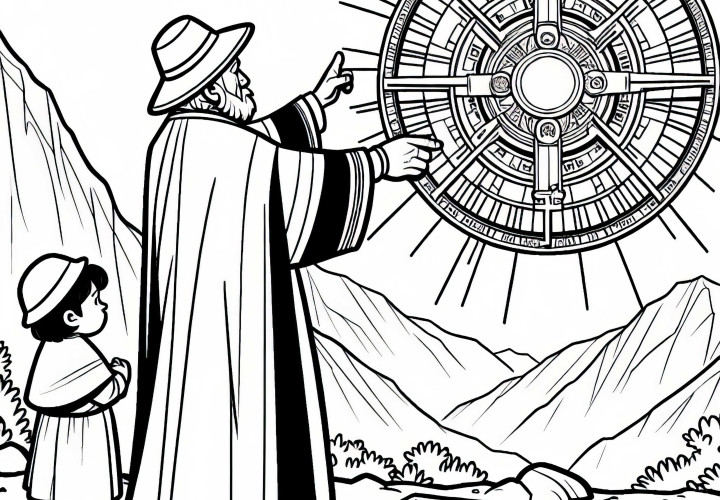 Child leads llama through mountain village – Free download coloring ...