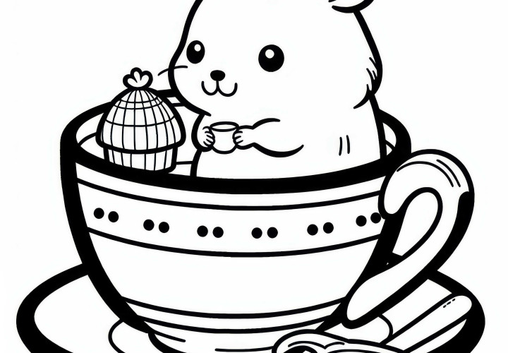 Hamster na roda – Modelo de pintura grátis para download