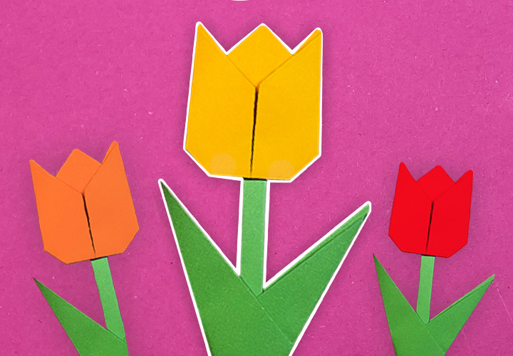 Tulpe aus Papier (Origami Tulpe): Anleitung mit Fotos und Video