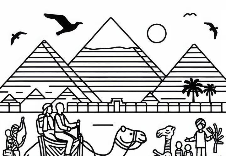 Afrika: Gambar untuk diwarnai dengan motif yang populer